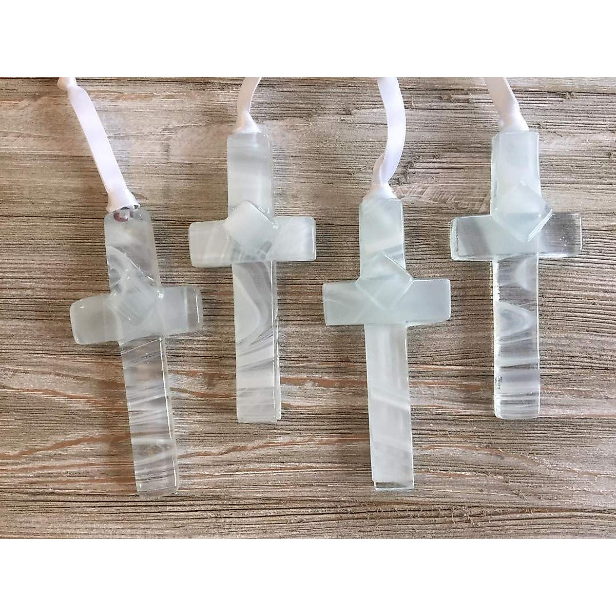 Handmade in USA Glass Cross With Sentiment - Perfect Baby Dedication Gift/Keepsake