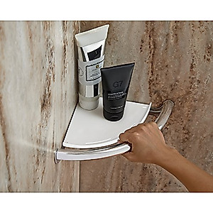 Delta Faucet 41516 Wall Mounted Contemporary Corner Shelf / Assist Bar in Polished Chrome