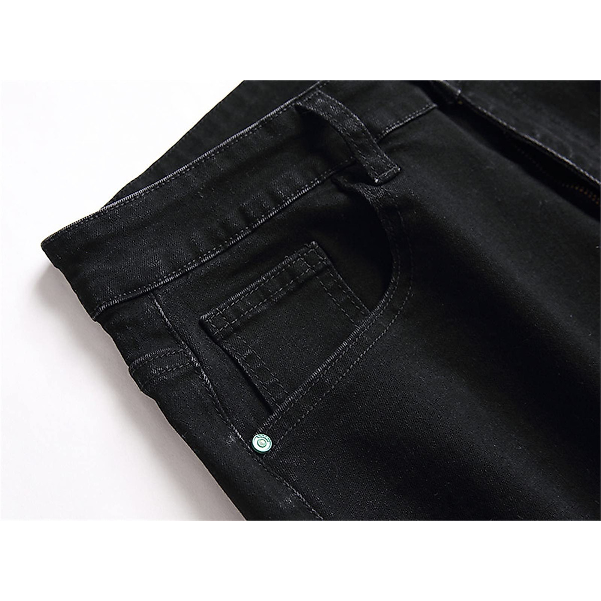 Maiyifu-GJ Men Ripped Skinny Biker Jeans Distressed Ankle Zipper Denim Pants Destroyed Skinny Jean Trousers with Side Zippers (Black,38)