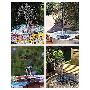 3W Solar Fountain Water Pump for Bird Bath,Portable Submersible Free Standing Solar Outdoor Submersible Fountain Water Pumps Kit for Bird Bath Small Pond and Patio Garden Decoration
