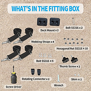 Seamander Inflatable Boat Bimini Tops,Rib Boat Cover with Mounting Hardware (Black, 2 Bow 59" L x 42"- 49" W x 39.4" H for Rib)