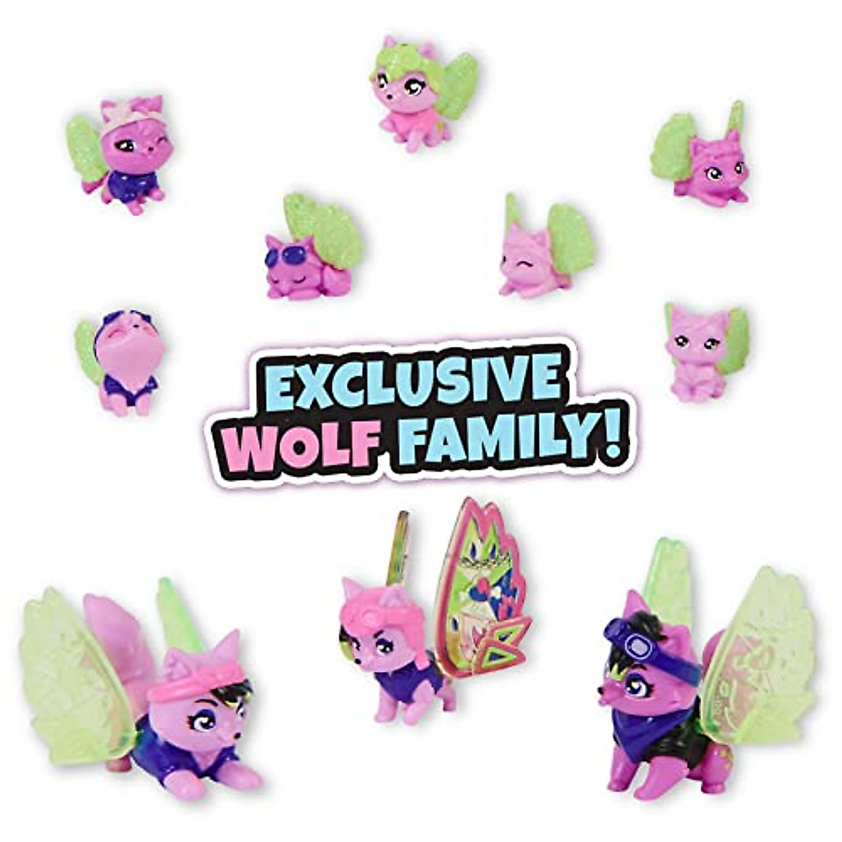Hatchimals CollEGGtibles, Rainbow-cation Wolf Family Carton with Surprise Playset, 10 Characters, 2 Accessories, Easter Gifts, Kids Toys for Girls