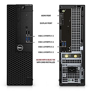 Dell OptiPlex 3050 Desktop Computers with 24" Monitor PC Bundle,Intel Core i5-7500 3.4GHz,16GB Ram New 512GB M.2 NVMe SSD, AX200 Built-in WiFi 6,Refurbished Desktop,HDMI,Windows 10 Pro (Renewed)