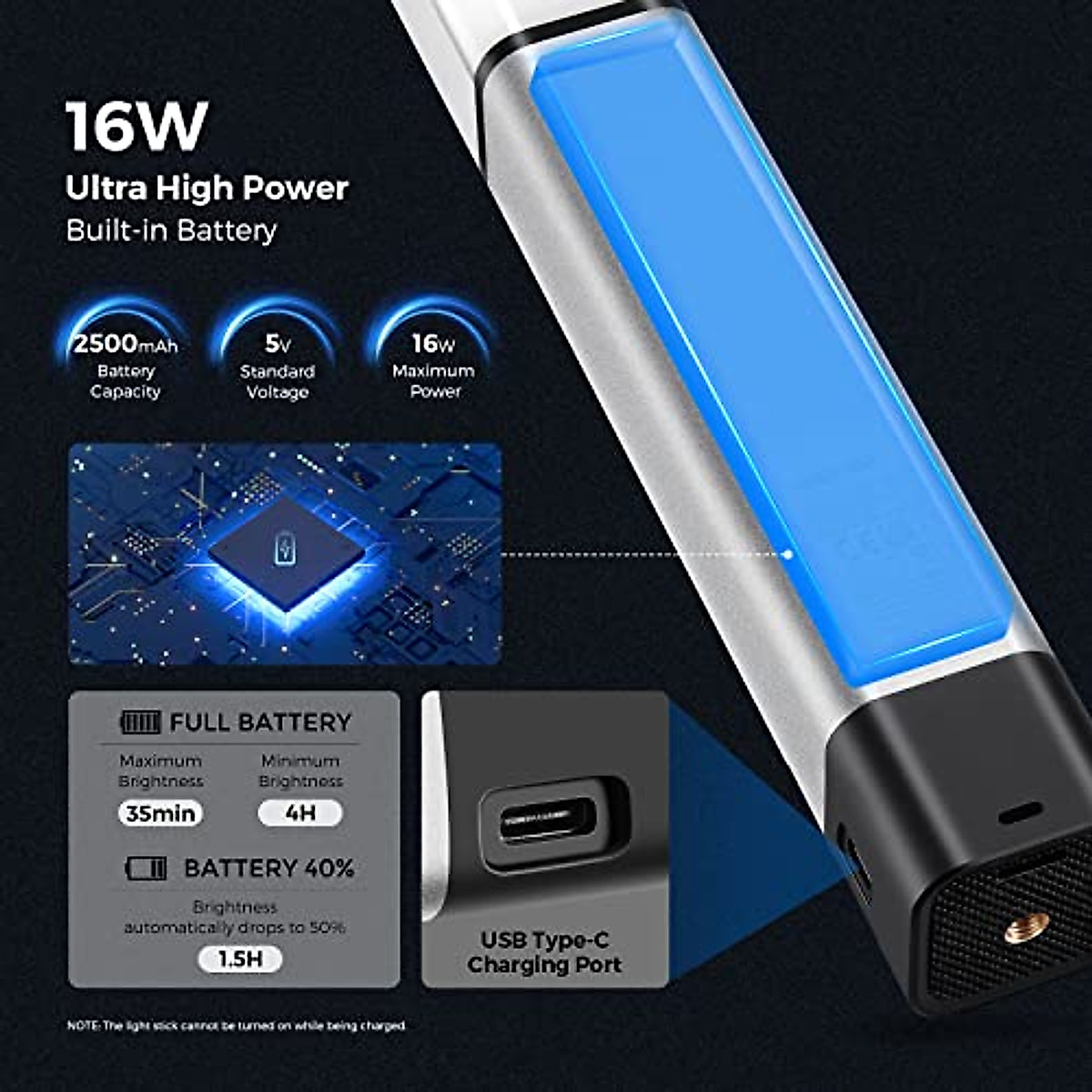 NEEWER CL124 Handheld LED Video Light Stick with Metal Barndoor, Portable Dimmable Bi-Color 3200K~5600K 1500Lux CRI 97+ 2.4GHz Remote Control/Built-in 2500mAh Battery/LCD Display Photography Light Kit