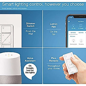 Lutron Caseta Wireless 150-Watt Double Pole 3-Way Wireless White Indoor Touch Dimmer Model # P-PKG1W-WH-R