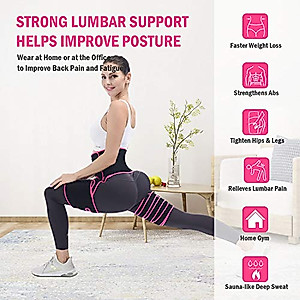 YaNovate 3-in-1 Waist Trainer Belt, Women Thigh Butt Lifter Sweat Trimmer Band Plus Size Black