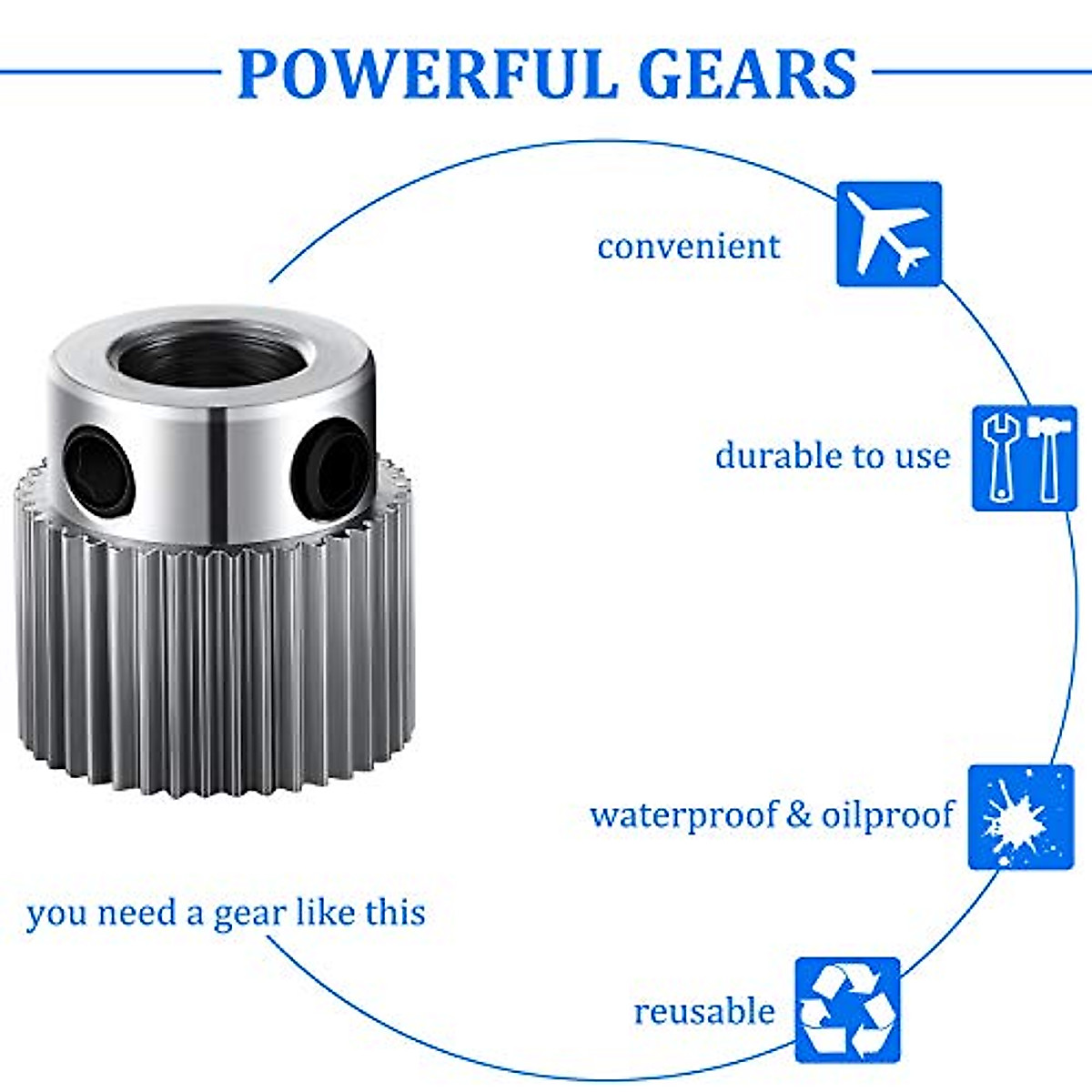 15 Pieces Extruder Wheel Gear 3D Printer Parts Drive 36 Teeth Gear Stainless Steel Extruder Gear Compatible with CR-10, CR-10S, S4, S5, Ender 3, Ender 3 Pro