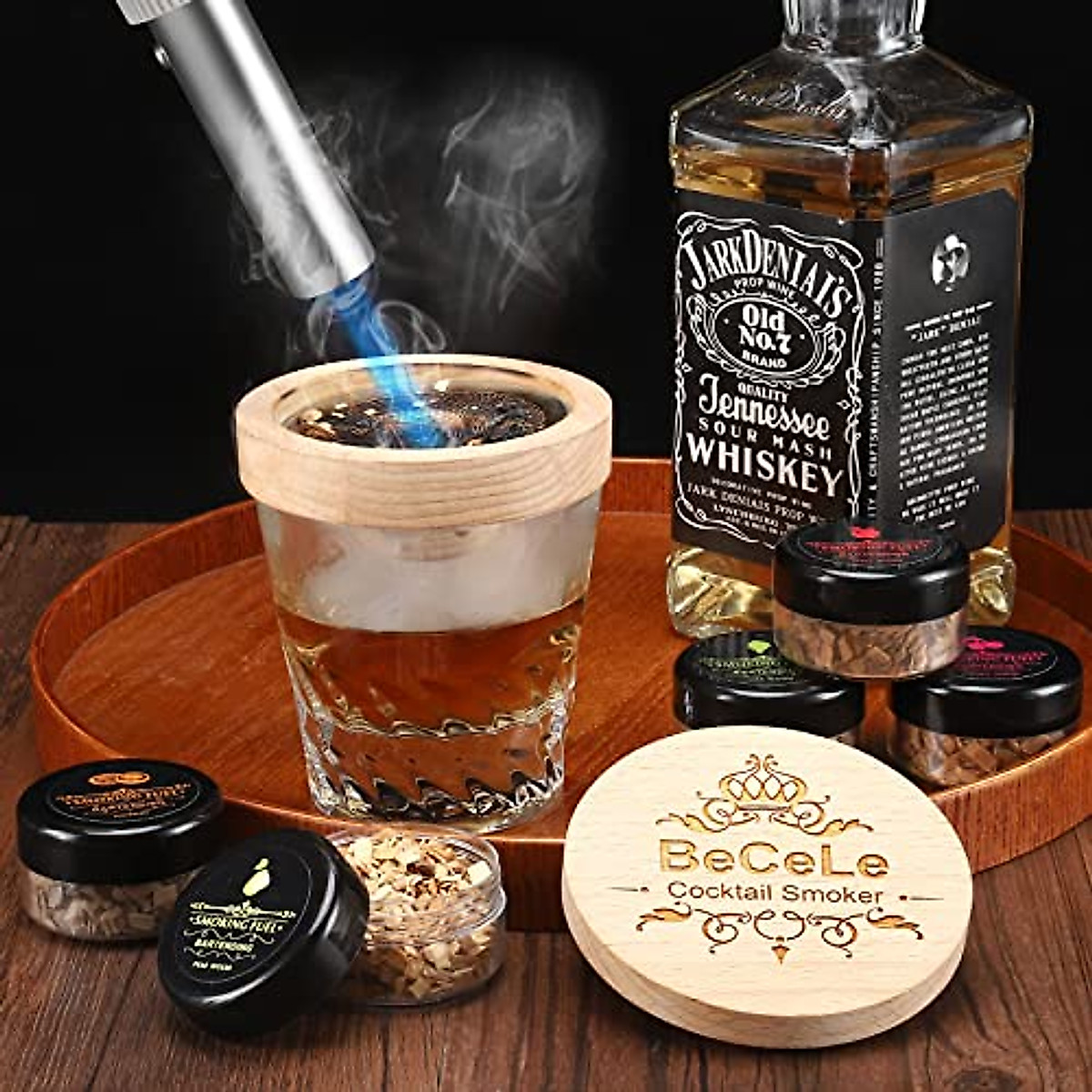 Cocktail Smoker Kit,Cocktail Accessories,Bartender Accessories,Home Bar Accessories,Gift for Men,Drink Making Kit,Whisky Gift Ser for Men,Cocktail Set,Outdoor Smoker,Home Bar Tool Set
