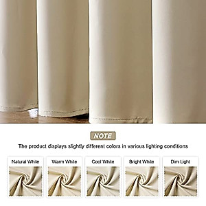 CUCRAF Blackout Curtains for Bedroom - Light Blocking Room Darkening Curtains & Drapes Grommet for Living Room/Nursery,Set of 2 Curtain Panels,52 x 95 Inches,Light Beige