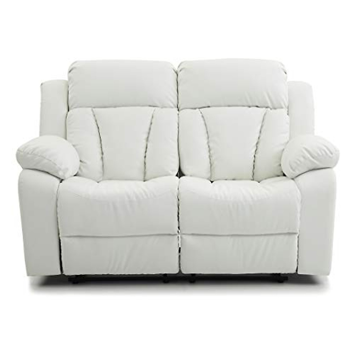Glory Furniture Reclining Love seat, White Faux Leather