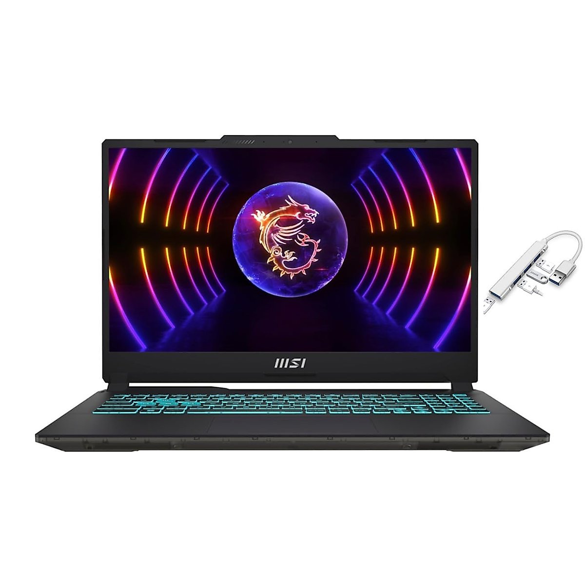 MSI Cyborg 15.6" 144hz Gaming Laptop | Intel i7-12650H Processor | 32GB RAM DDR5| 1024GB SSD | NVIDIA GeForce RTX 4060 | Backlit Keyboard | Windows 11 Home | Black | Bundle with USB 3.0 Hub