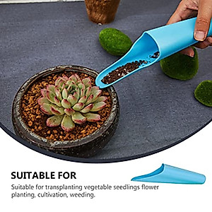 Amosfun 3pcs Gardening Shovel Cup Plastic Bucket Shovel Bonsai Soil Scoops for Home Succulent Planting Measuring Spoon Tool (Blue Pink Green)