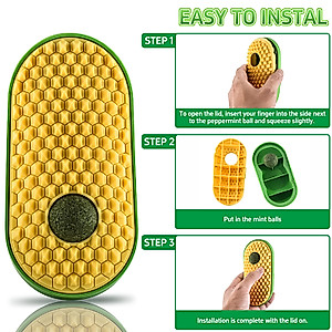 havit 2-Pack Catnip Toys for Indoor Cats, Stick on Wall Catnip Ball Toys for Cats to Lick, Massage & Self Grooming (Yellow & Pink)