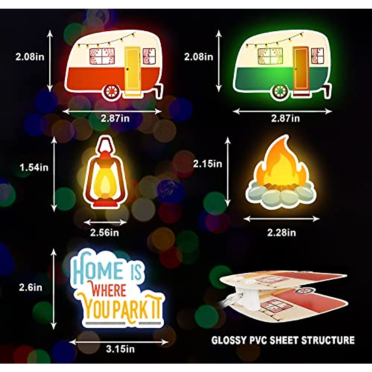 Retro Travel Trailer Camper Party Lights with Remote&Timer 16.5FT 21 LED Battery Powered Rv led lights Perfect for RV Awnings and Campsite Décor,Bedroom Patio Garden Holiday Home Indoor Decoration