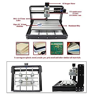 RATTMMOTOR CNC 3018 PRO CNC Wood Router Machine Kit GRBL Control 3 Axis DIY Mini CNC Engraver Milling Machine+GRBL Offline Controller+775 Spindle Motor ER11 for Carving Acrylic PVC PCB Plastic Wood