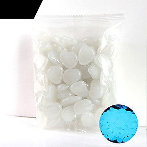 DOITOOL 100pcs Pebble Stones Aquarium Stones Glow in The Cobblestone Glow in The Dark Pebbles Luminous Stone Glow Pebbles Aquarium Decoration