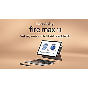 Introducing Amazon Fire Max 11 tablet productivity bundle with Keyboard Case, Stylus Pen, octa-core processor, 4 GB RAM to do more throughout your day, 128 GB, Gray, without lockscreen ads
