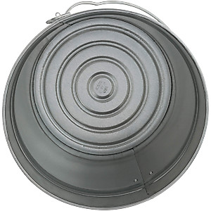 Galvanized Steel Trash Can, 6-Gallon, Multicolor - metal trash can - Trash can with lid - Kitchen Trash can - Outdoor Trash can for Patio - Camping Trash can - metal container with lid.