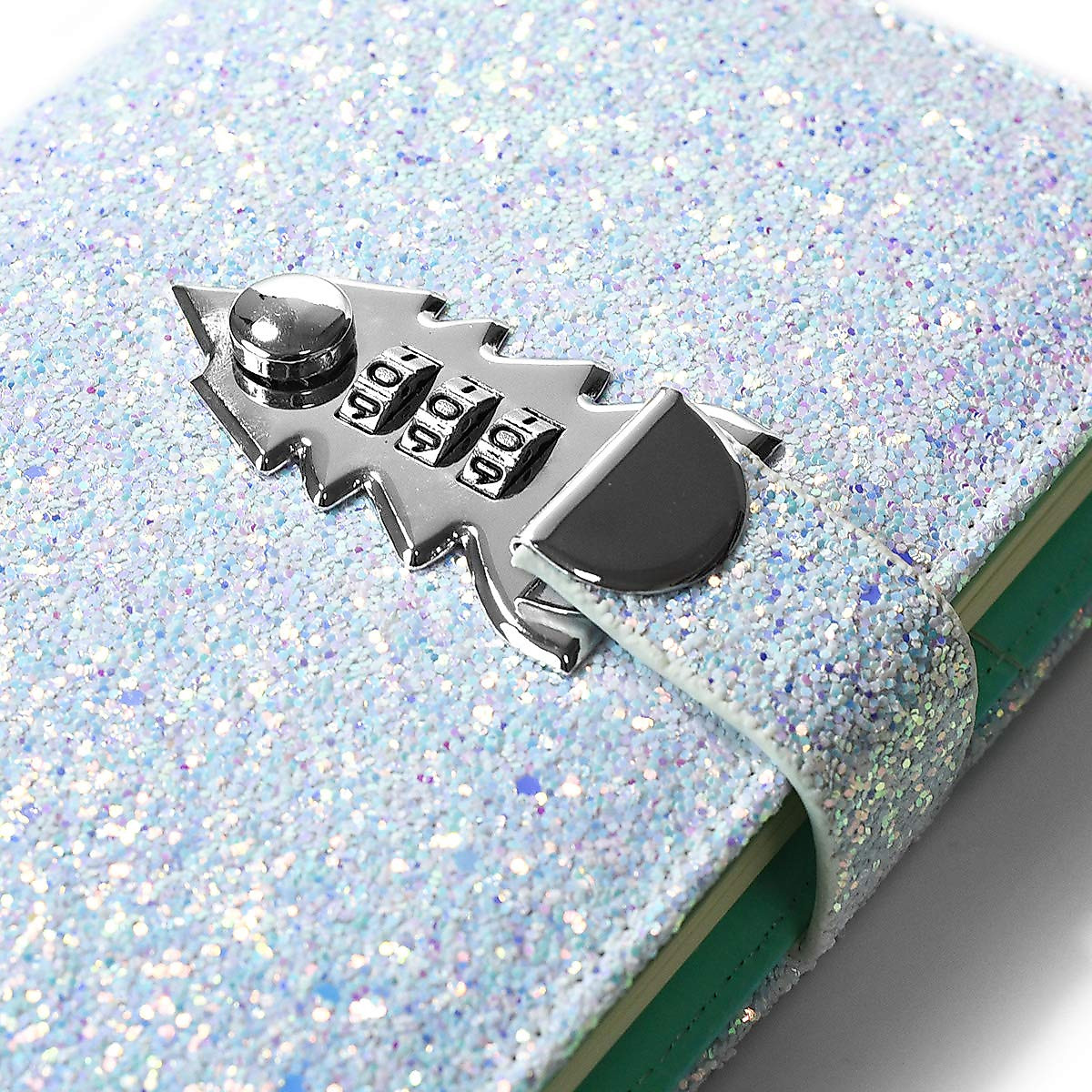 ARRLSDB Digital Password Journal Combination Lock Diary Locking A6 Refillable Leather Journal (White)