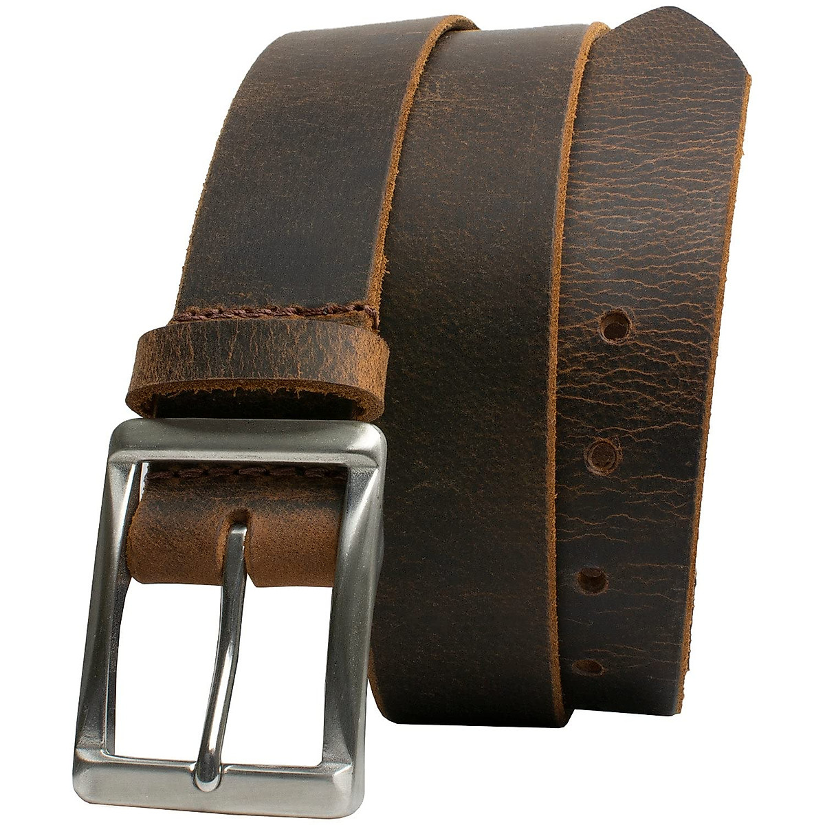 Nickel Smart The Site Manager Distressed Leather Brown Belt (38 inch)