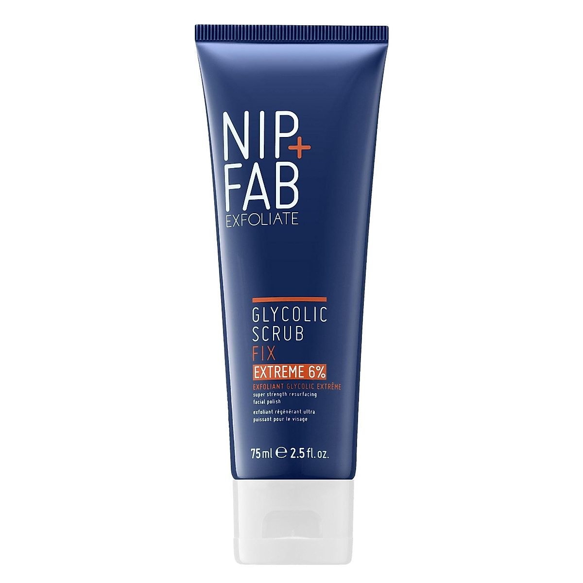 Nip + Fab Glycolic Acid Fix Face Scrub Extreme with Salicylic Acid, Aloe Vera AHA/BHA Exfoliating Facial Cleanser Polish for Refining Pores Skin Brightening, 75 ml 2.5 fl oz