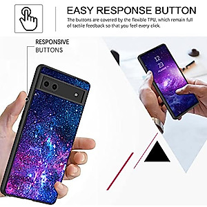 BENTOBEN Pixel 6a Case, Slim Fit Glow in The Dark Hybrid Hard PC Soft TPU Bumper Drop Protective Girls Women Boy Men Phone Cases Cover for Google Pixel 6a 6.1", Nebula/Galaxy