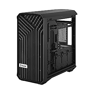 Fractal Design Torrent Compact Black - Dark Tint Tempered Glass Side Panels - Open Grille for Maximum air Intake - Two 180mm PWM Fans Included - Type C - ATX Airflow Mid Tower PC Gaming Case
