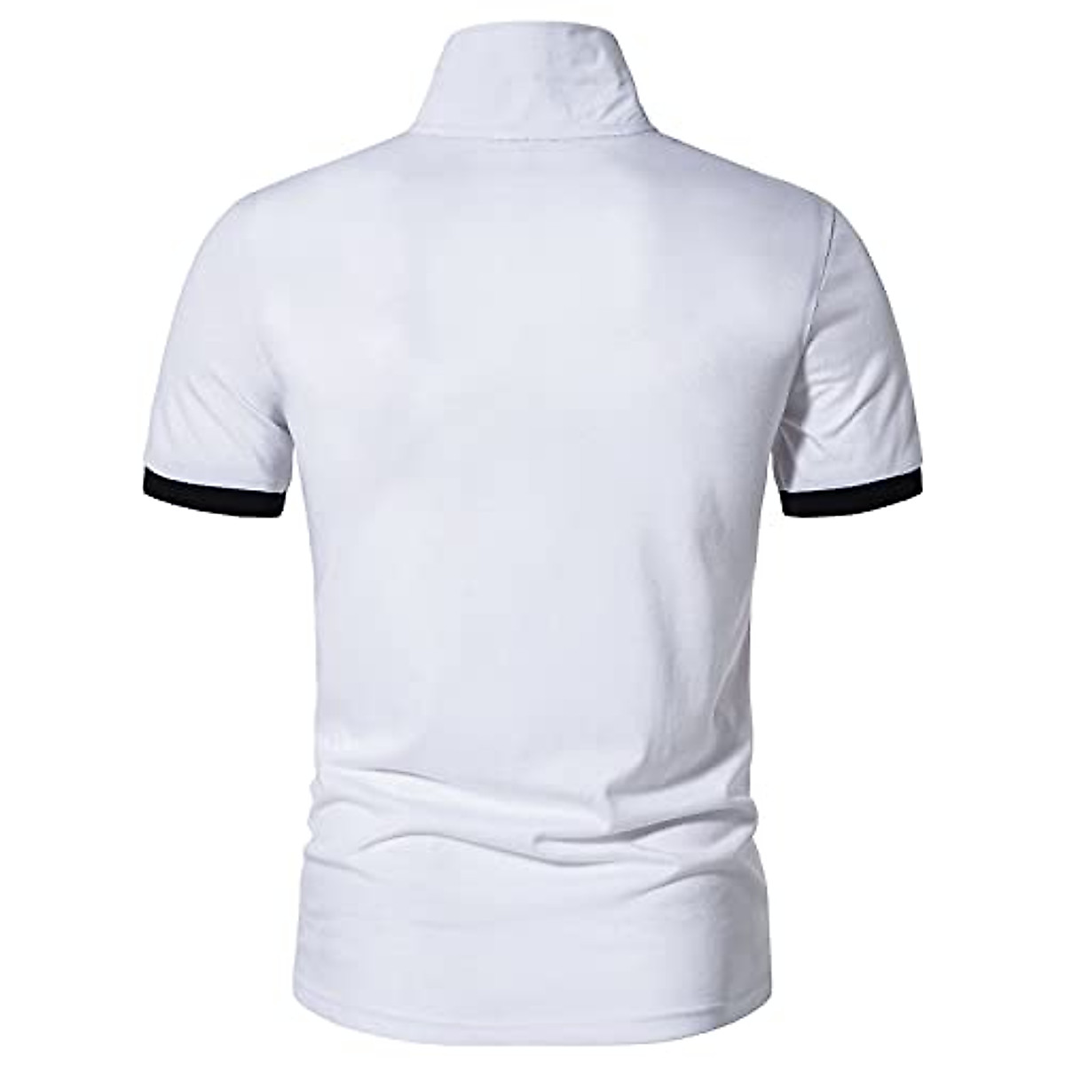 CEHT Mens Polo Shirts Short Sleeve Cotton Golf Polo Shirts for Men Slim Fit Casual Tops White