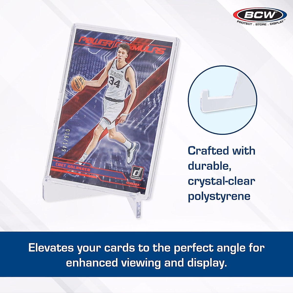 Acrylic Card Stands by BCW – Set of 10 Picture Display Stands – Crystal Clear Transparent Mini Easel – Durable & Sturdy Design – Ideal for Home Display, Office, Shop, Special Events