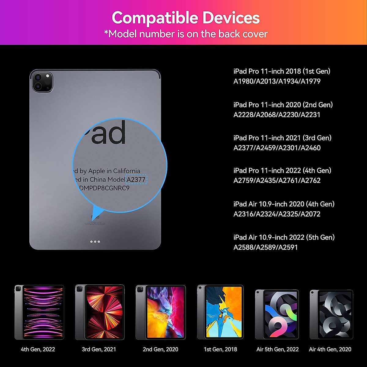 AUSDOM iPad Keyboard Case for iPad Pro 11 & Air 11 (M2, 2024) and iPad Air 5th &4th Generation, Magnetic Keyboard Case with Multi-Touch Trackpad for iPad Pro 11”1st /2nd /3rd/4th Gen, Backlit