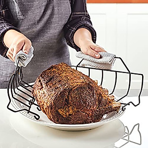 Circulon Ultra Lasting Nonstick Roaster/Roasting Pan with Easy Serve Rack, 17 Inch x 13 Inch, Black