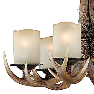 VAXCEL Yoho 6 Light Bronze Rustic Antler Chandelier