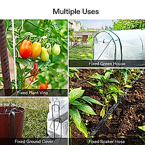 VIVOSUN 50 PCS 6 Inch Garden Stakes Landscape Staples U-Shaped Pins for Barrier Fabric, Ground Cover, Soaker Hose, Irrigation Tubing, Invisible Dog Fence