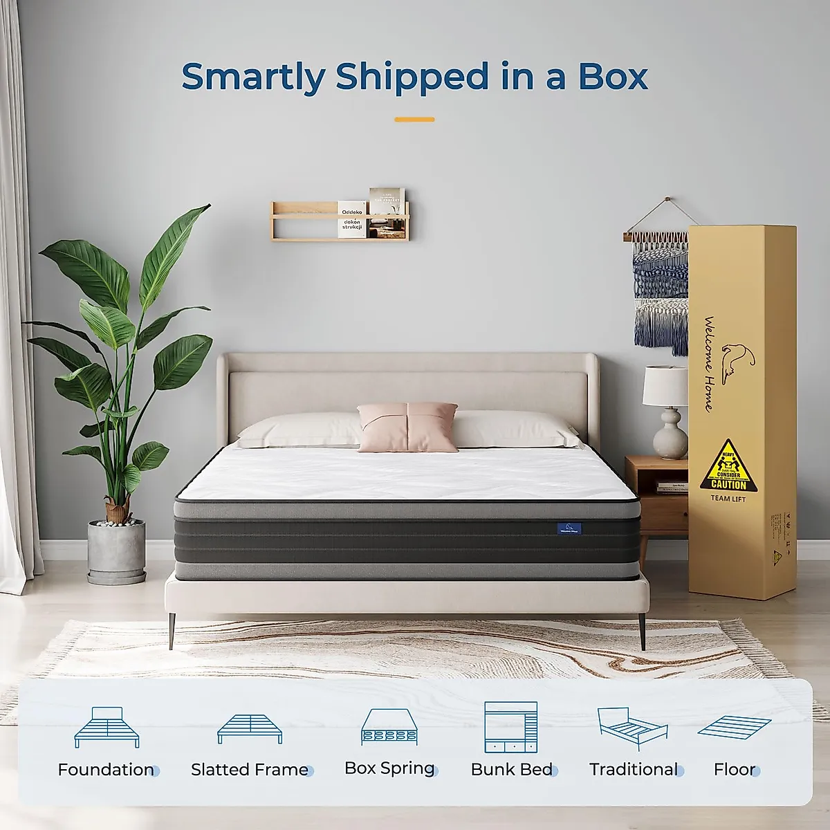 Vesgantti Twin Mattress, 10 Inch Hybrid Twin Size Mattress with Memory Foam and Individually Pocket Spring, Pressure Relief & Support, Medium Firm Feel, Mattress in a Box
