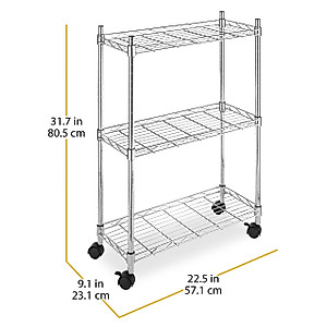 Whitmor Supreme Laundry Cart and Versatile Storage Solution - Chrome
