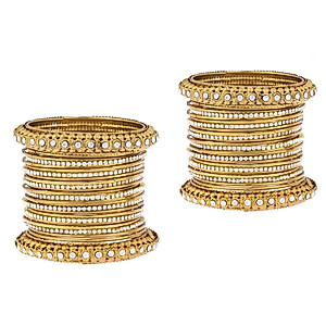 Efulgenz Boho Vintage Antique Gypsy Tribal Indian Oxidized Crystal Bracelets Bangle Set Jewelry