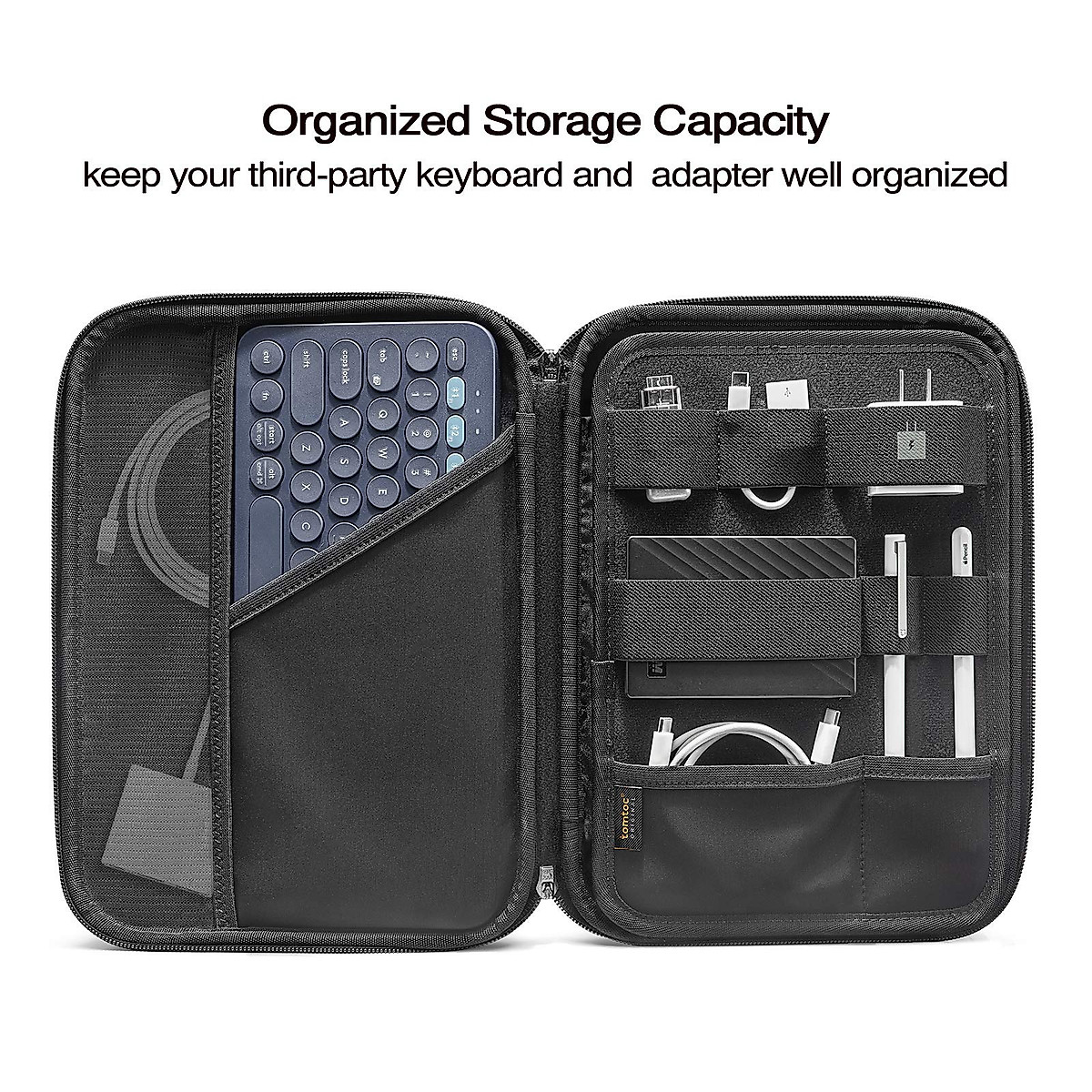 tomtoc Portfolio Case for 11 Inch iPad Pro M4 & iPad Air M2 2024, iPad Pro M2&M1, 10.9-in iPad Air 5, 10.9-in iPad 10, Carrying Storage Sleeve Bag with Accessories Compartment