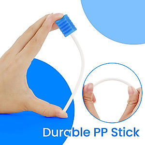 300 Pcs Oral Swabs-Unflavored & Sterile Disposable Dental Swabsticks for Mouth Cleaning- Individually Wrapped (Dental Blue)