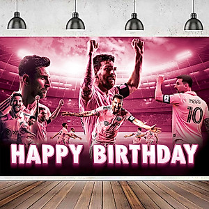 5x3FT Pink Soccer Star Happy Birthday Banner, Soccer Star Birthday Decorations, Soccer Star Party Decorations, Soccer Star Party Supplies Photography Decorations