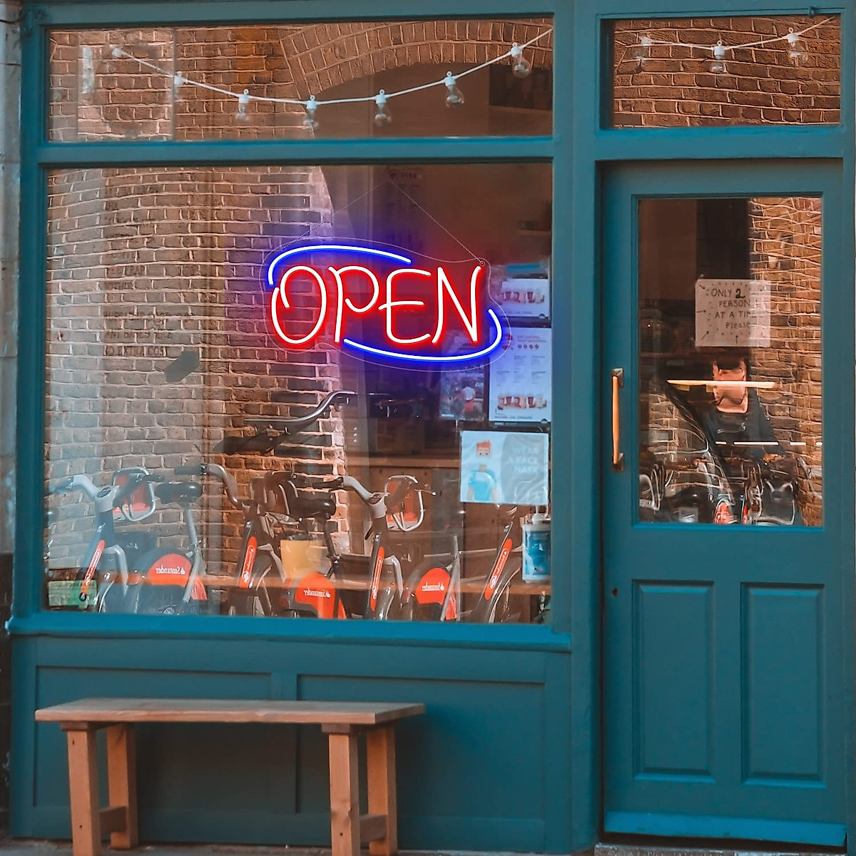 HAJAE Open Signs for Business, 16.5"x 8.4" Dimmable Neon Open Sign, USB Powered Large Open Signs for Party Bar Salon Stores Offices Wall Decor, Open Sign Led