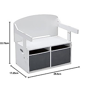 Delta Children MySize Kids Convertible Activity Bench - Greenguard Gold Certified, Bianca White