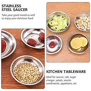 DOITOOL Stainless Steel Sauce Dishes, 10Pcs Round Seasoning Dishes Sushi Dipping Bowl Mini Appetizer Plates Saucers Dishes Mini Saucers Bowl (3. 1Inch)