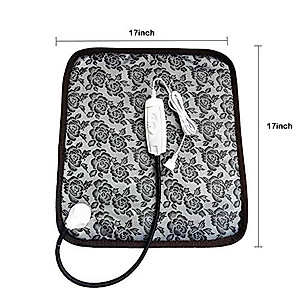 BoBofly Pet Heating pad, Electric Waterproof Heating Pad for Dogs and Cats Indoor Warming Mat with Chew Resistant Cord 17" X 17"