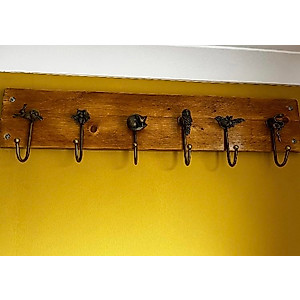 Knobs By Blossom Vintage Antique Brass Iron Wall Hooks Tie Backs Bronze Handmade Metal Animal Hook (5. Running Rabbit), TFVSAH