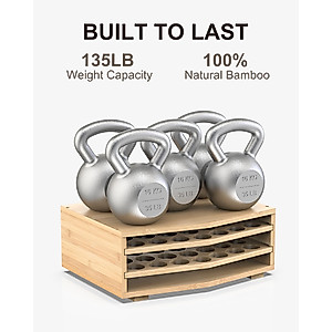 WELL WENG for Keurig Coffee Pod Holder Drawer (KK270) - Premium Bamboo, Compatible with K-Cups, 70 Pod Pack Capacity Rack, 2-Tier Holder & Storage - Natural Bamboo