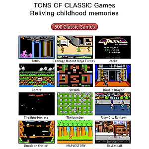 Retro Handheld Game Console AKKWEOP with 500 Classical FC Games-3.0 Inches Screen Portable Video Game Consoles Video Games Support for Connecting TV & Two Players for Kids Adults (Gray)