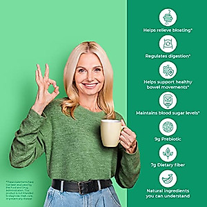 Boost Biome Fiber Supplement Organic Super Greens Powder – Supports Bloating Relief, Gut Health, Leaky Gut with Resistant Starch Powder - Green Banana Flour, Oat, Black Bean (30 Days, Vanilla)