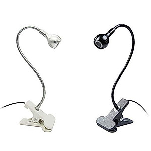 Liyafy Clamp Desk Lamp Clip on Reading Light 3000-6500K Adjustable Color Temperature 4 Illumination Modes(Black)
