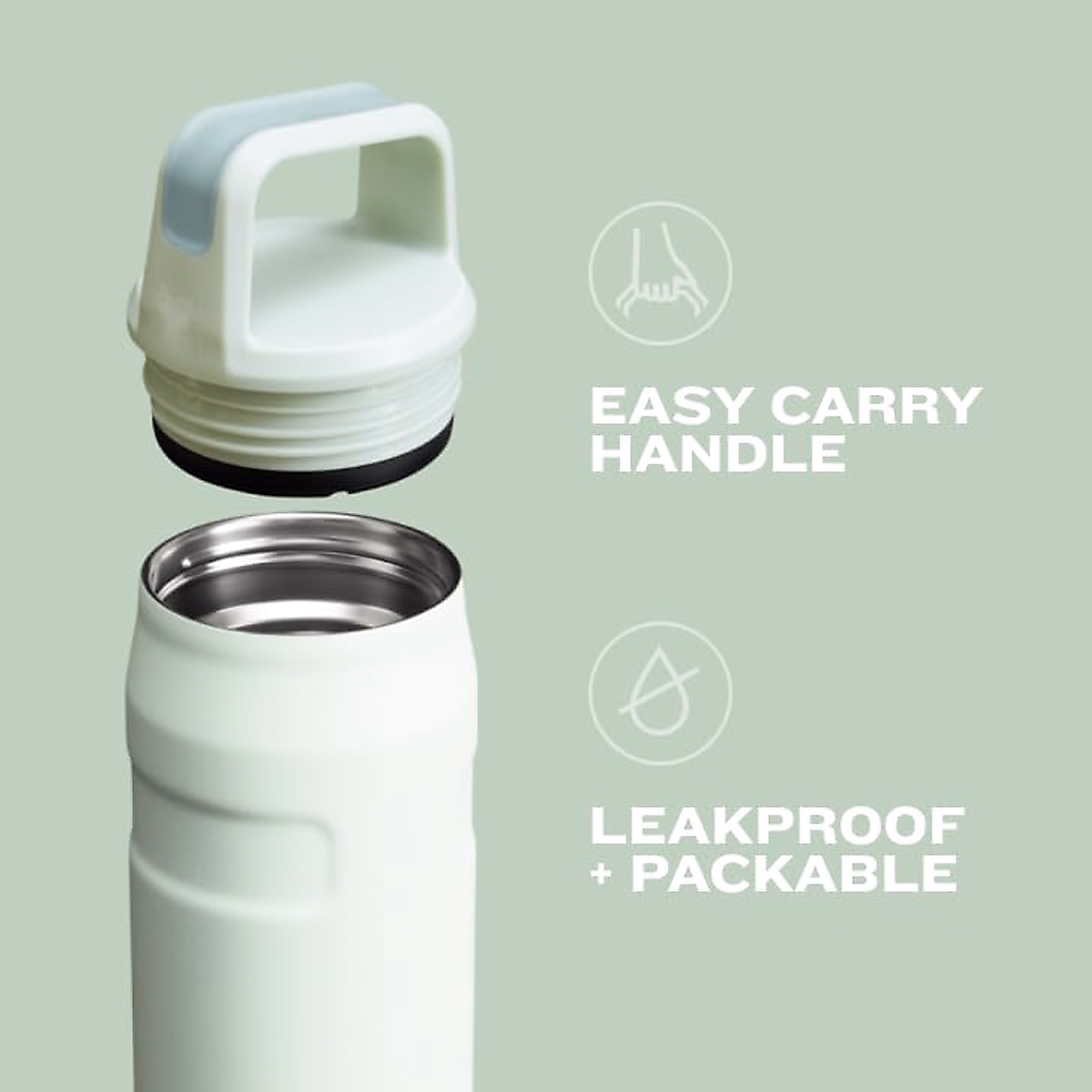 Stanley IceFlow Cap and Carry Water Bottle 24 oz | Wide Mouth Twist Lid | Lightweight and Leakproof for Travel and Sports | Insulated Stainless Steel | BPA-Free | Citron