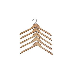 Proman Products Kascade Wooden Hanger with Shoulder Notches, Natural, 50 Piece / Box